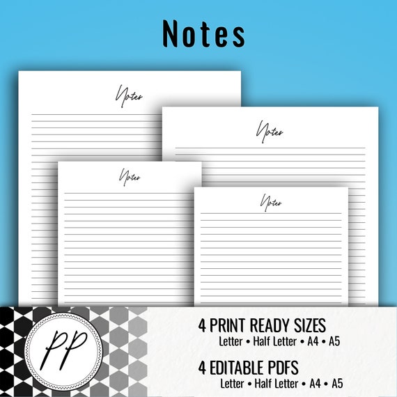 Note Sheet Personalized Planner Study Guide Note Taking | Etsy