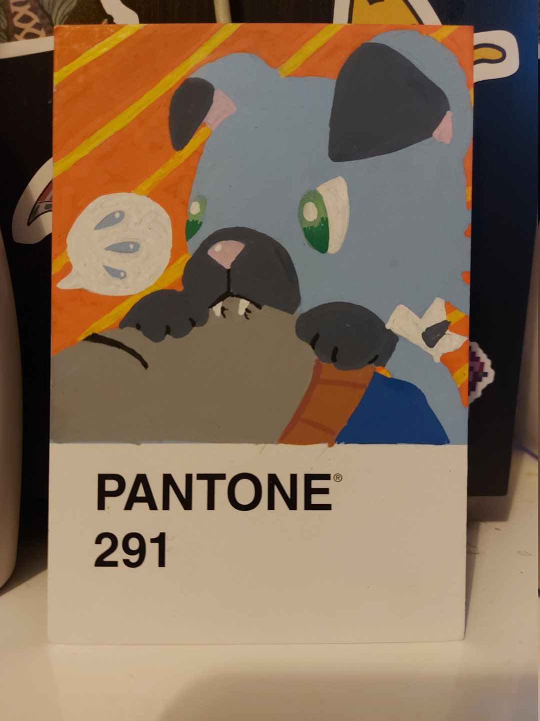 Shiny Rockruff Original Posca Paint Illustration on Pantone - Etsy