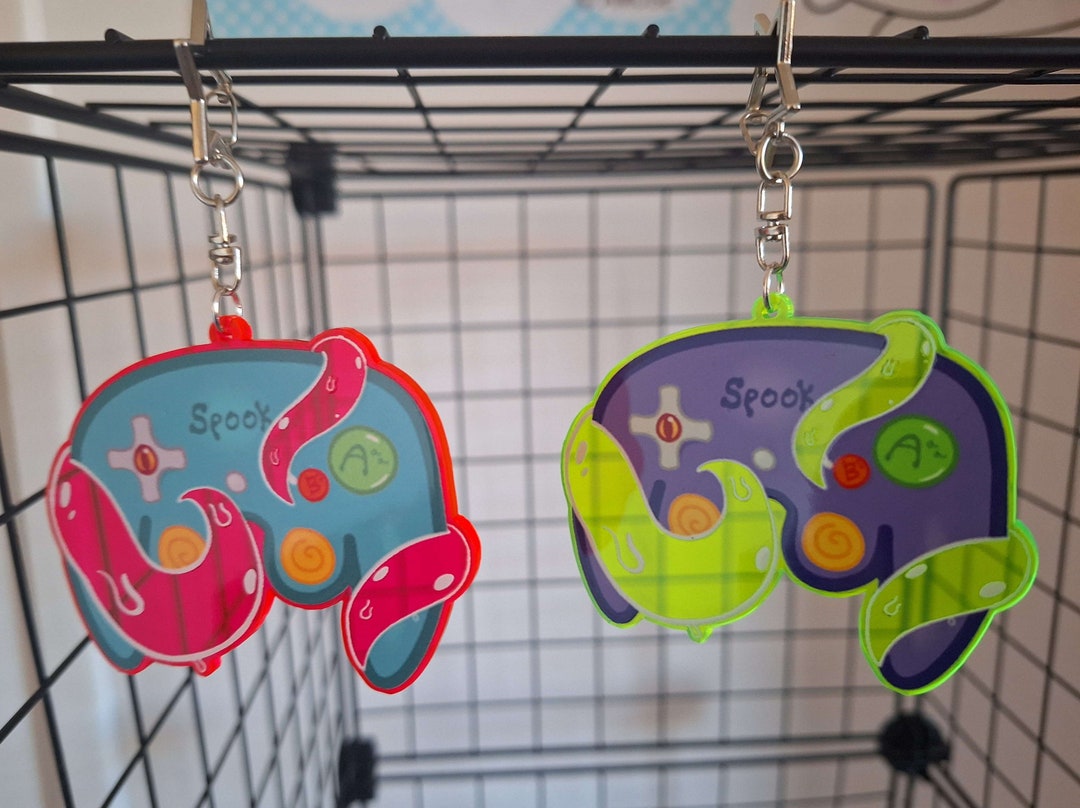 2000s Flourescent Video Game Controller Keychain Retro Tentacles Occult ...