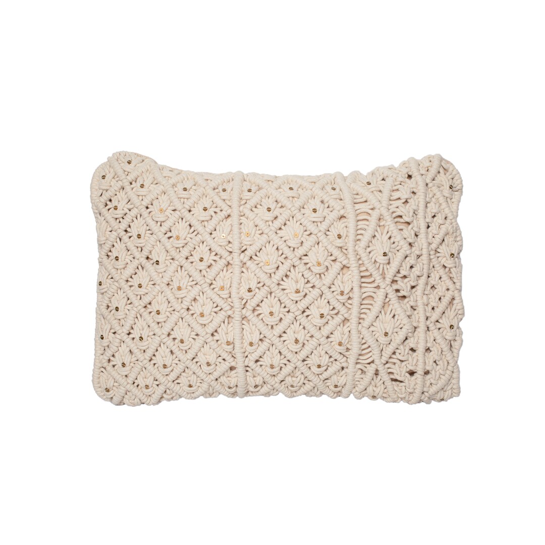 Knitted Cushions set of 2 Boho Cotton Cushions, Accent Cushions, Boho ...