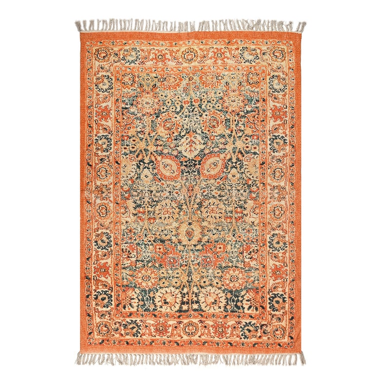 Vintage Style Rug Patterned Cotton Rug Living Room Rug - Etsy