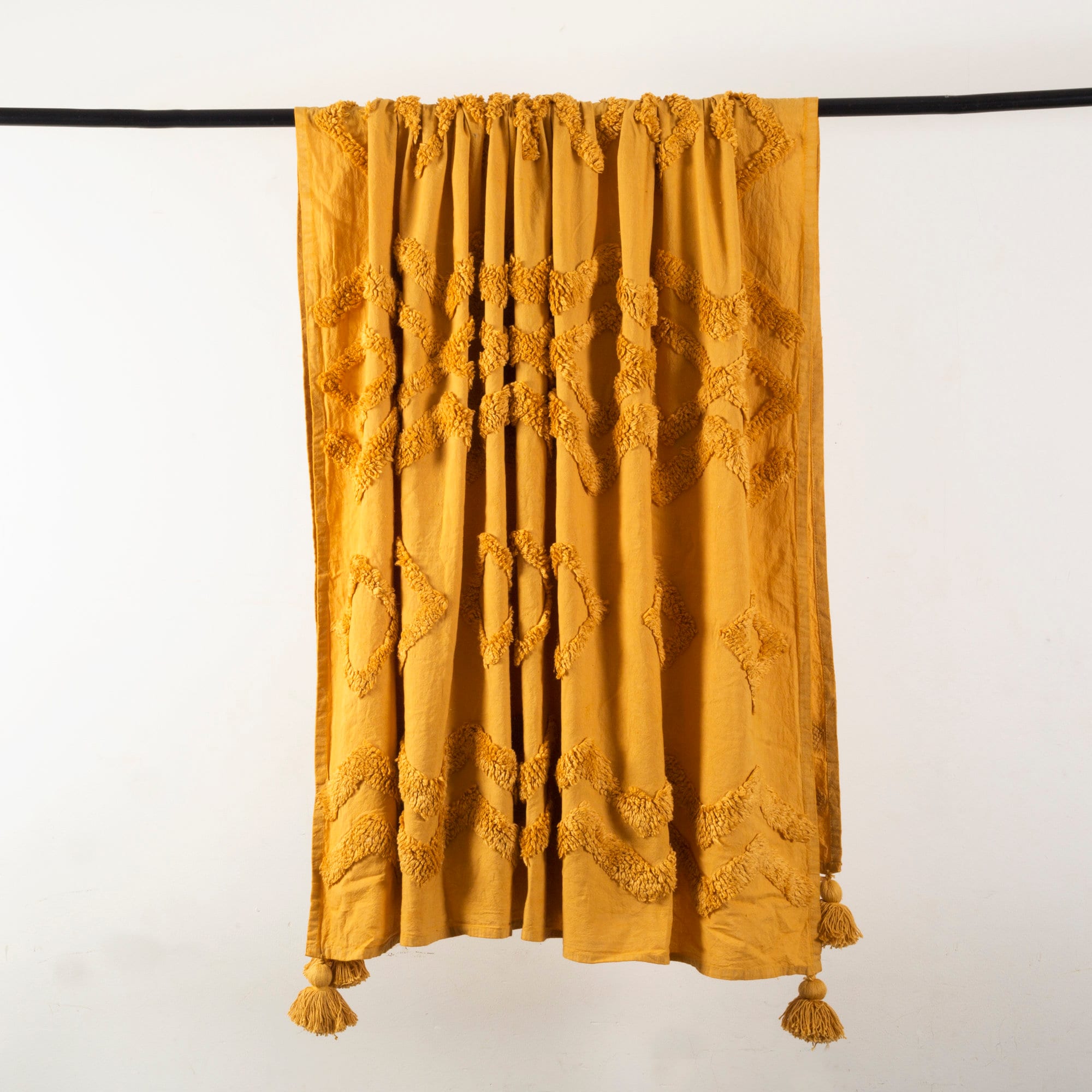 Mustard Tufted Throw/tufted Bed Throw/boho Blanket/bohemian - Etsy