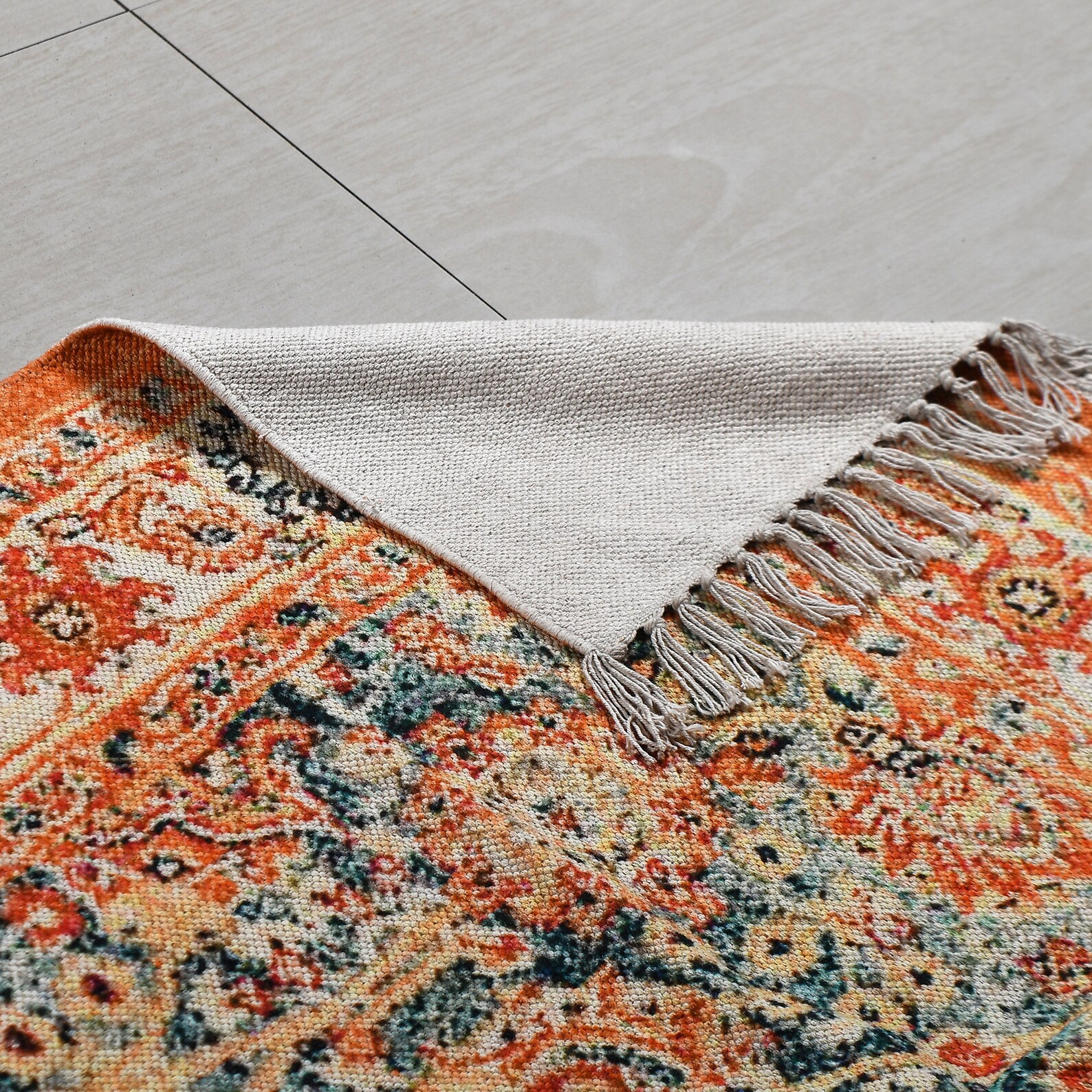 Vintage Style Rug Patterned Cotton Rug Living Room Rug - Etsy