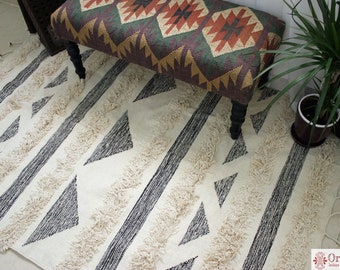 Black Boho Rug - Etsy