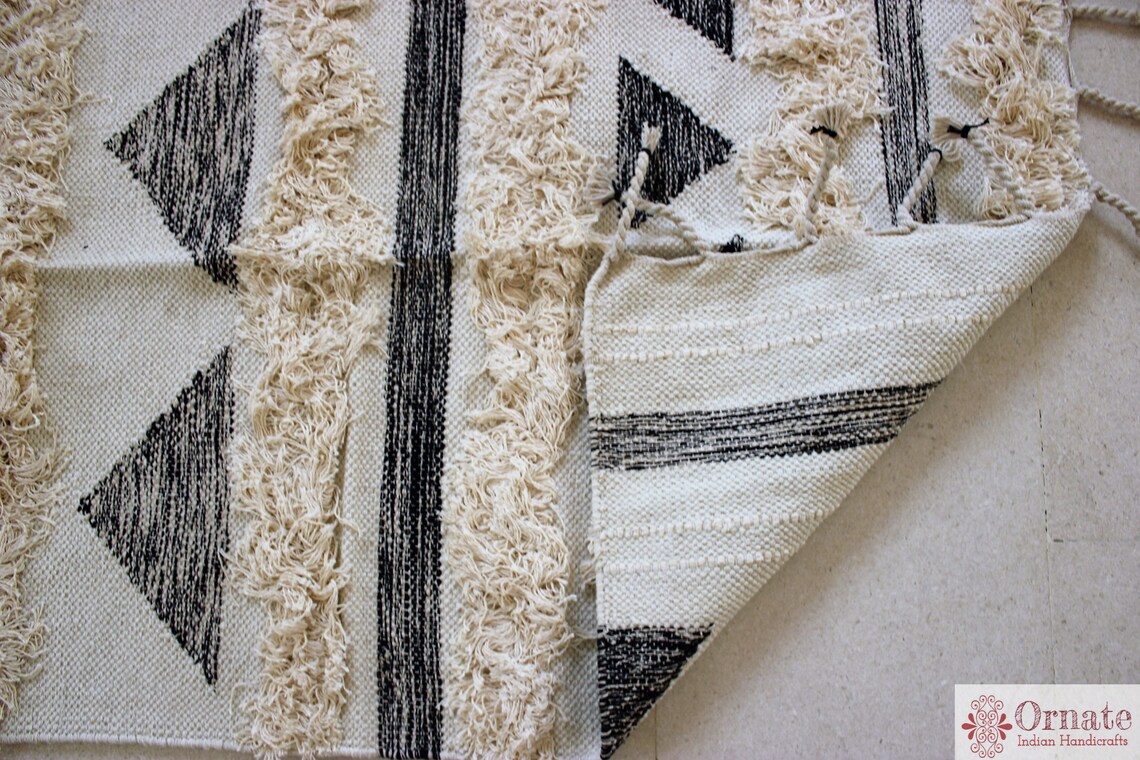 Scandinavian Boho Rug/black & White Rug/ Living Room Rug/rug | Etsy