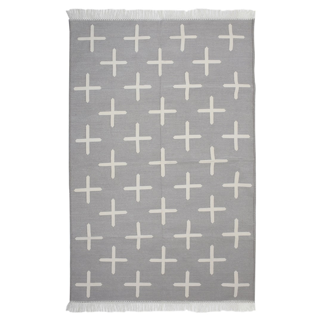 Grey Boho Scandinavian Rug Bohemian 4x6 Area Rug Cotton - Etsy