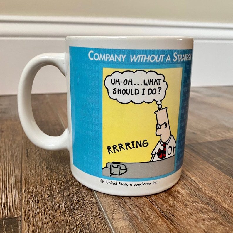 Vintage Dilbert Company With A Strategy Mug 90s Scott Adams - Etsy