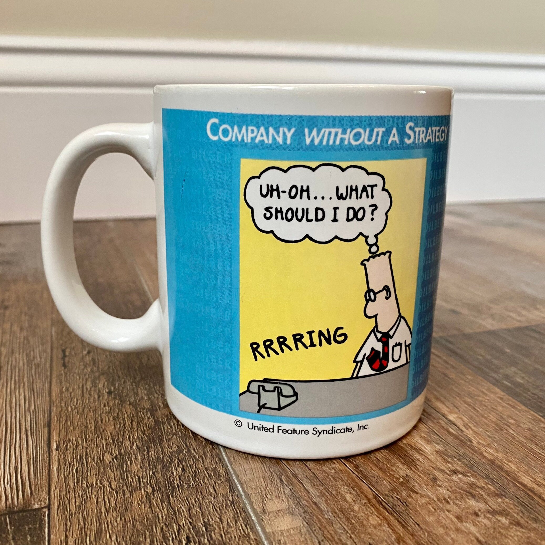 Vintage Dilbert Company With A Strategy Mug 90s Scott Adams - Etsy