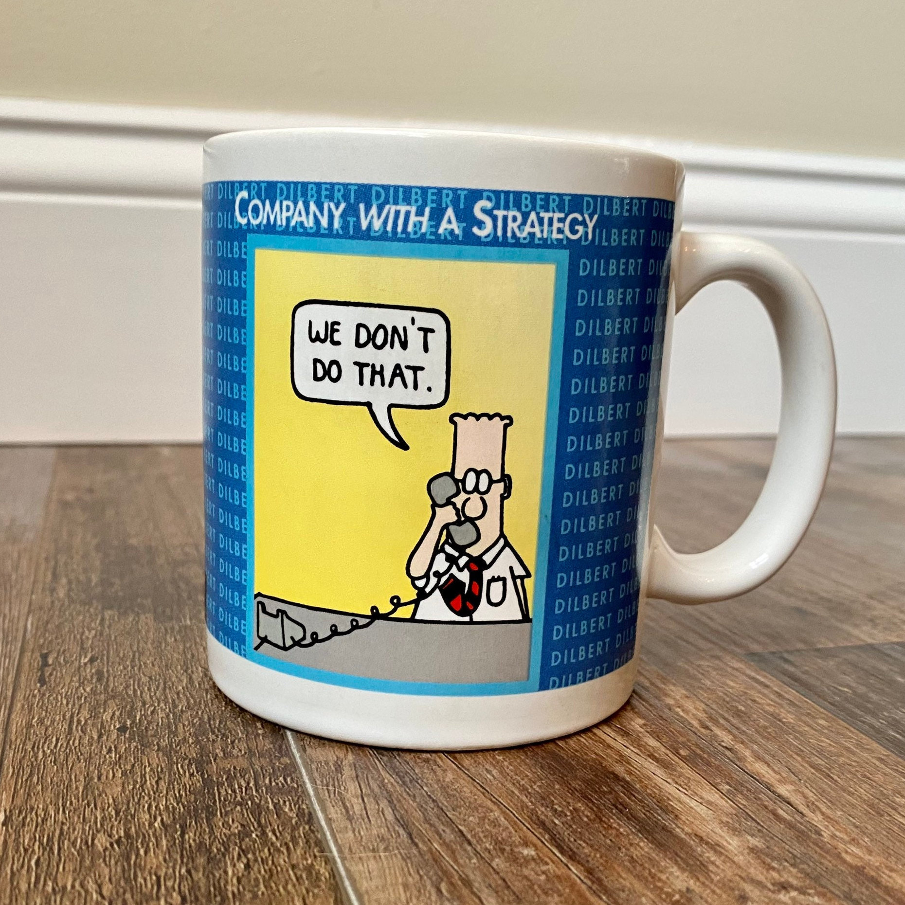 Vintage Dilbert Company With A Strategy Mug 90s Scott Adams - Etsy