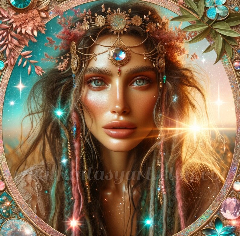 Bohemian Princess | Fantasy Ai Art Portrait Digital Download Printable ...