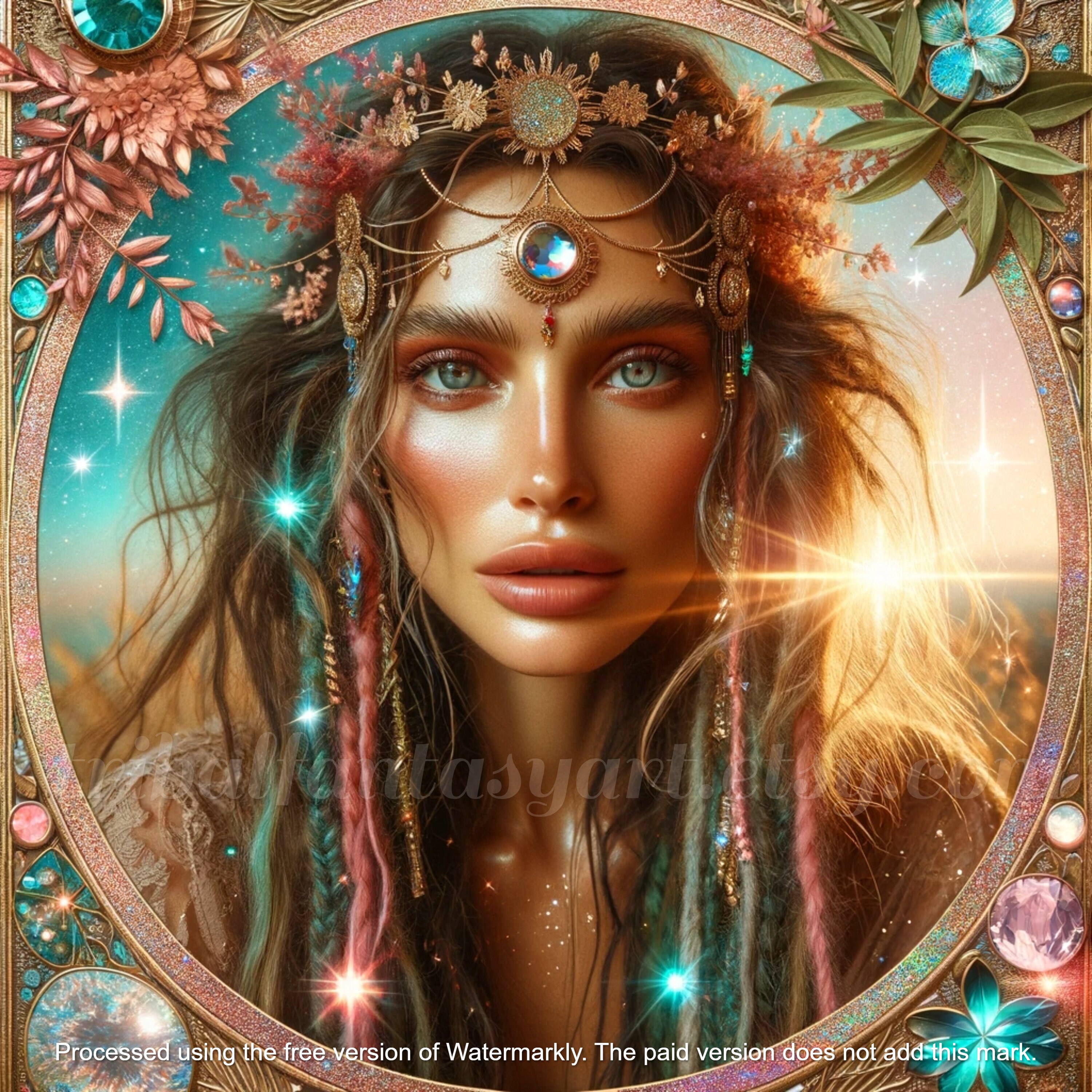 Bohemian Princess | Fantasy Ai Art Portrait Digital Download Printable ...