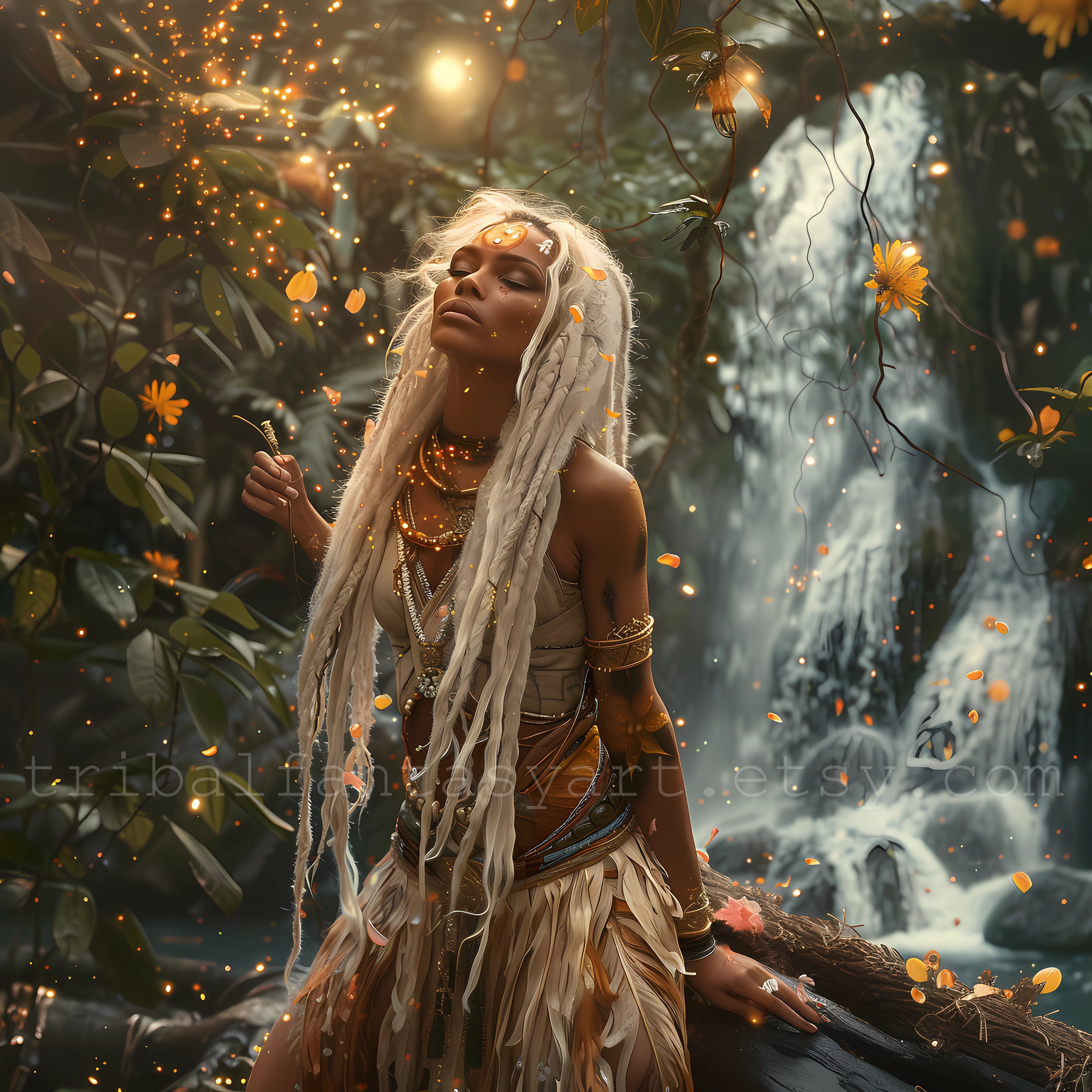 Ecstatic Falls | Tribal Shamanic Princess | Fantasy AI Art | Instant ...