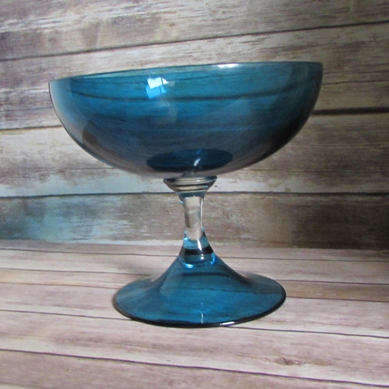 Blue Glass Compote - Etsy