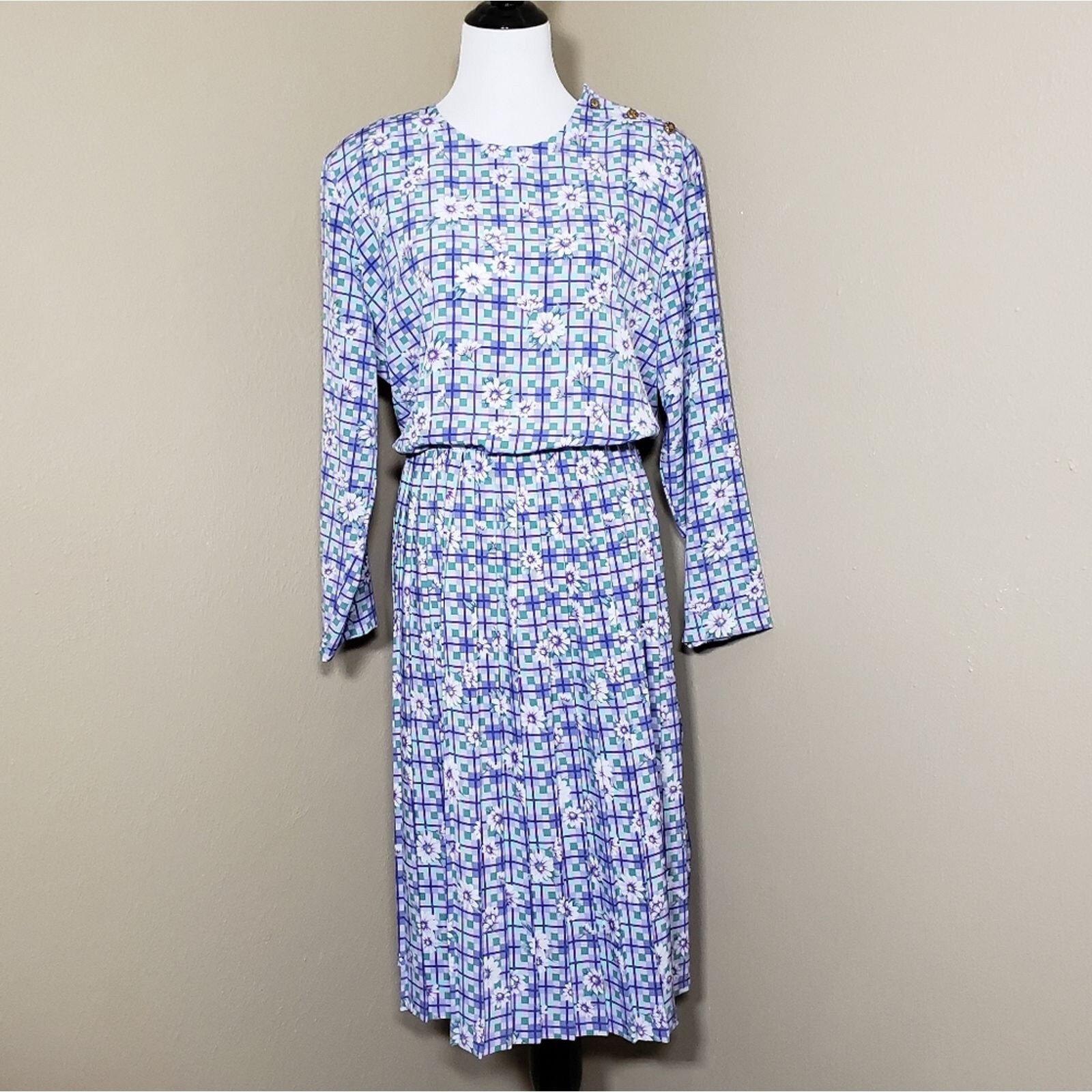 Vintage Breli Originals Vestido de Mujer 70s 80s Geometric Floral ...