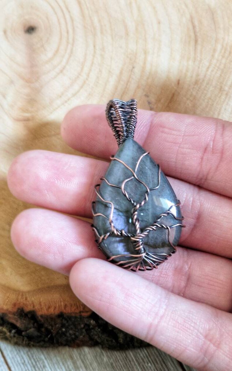 Labradorite Pendant, Tree of Life Pendant, Tree of Life, Wire Wrapped ...
