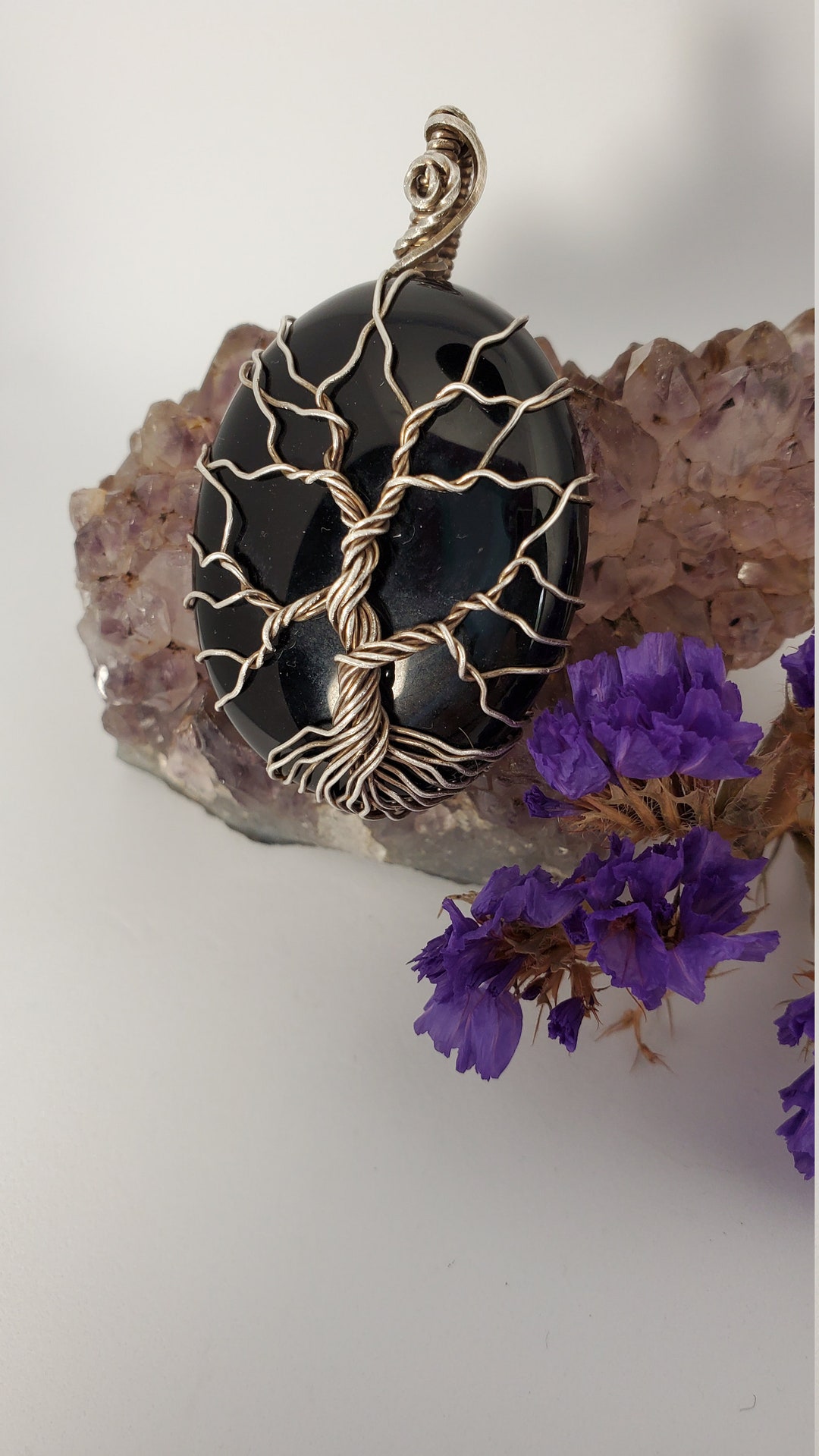 Black Onyx Tree of Life- Tree of Life Jewelry - Tree of Life Pendant ...