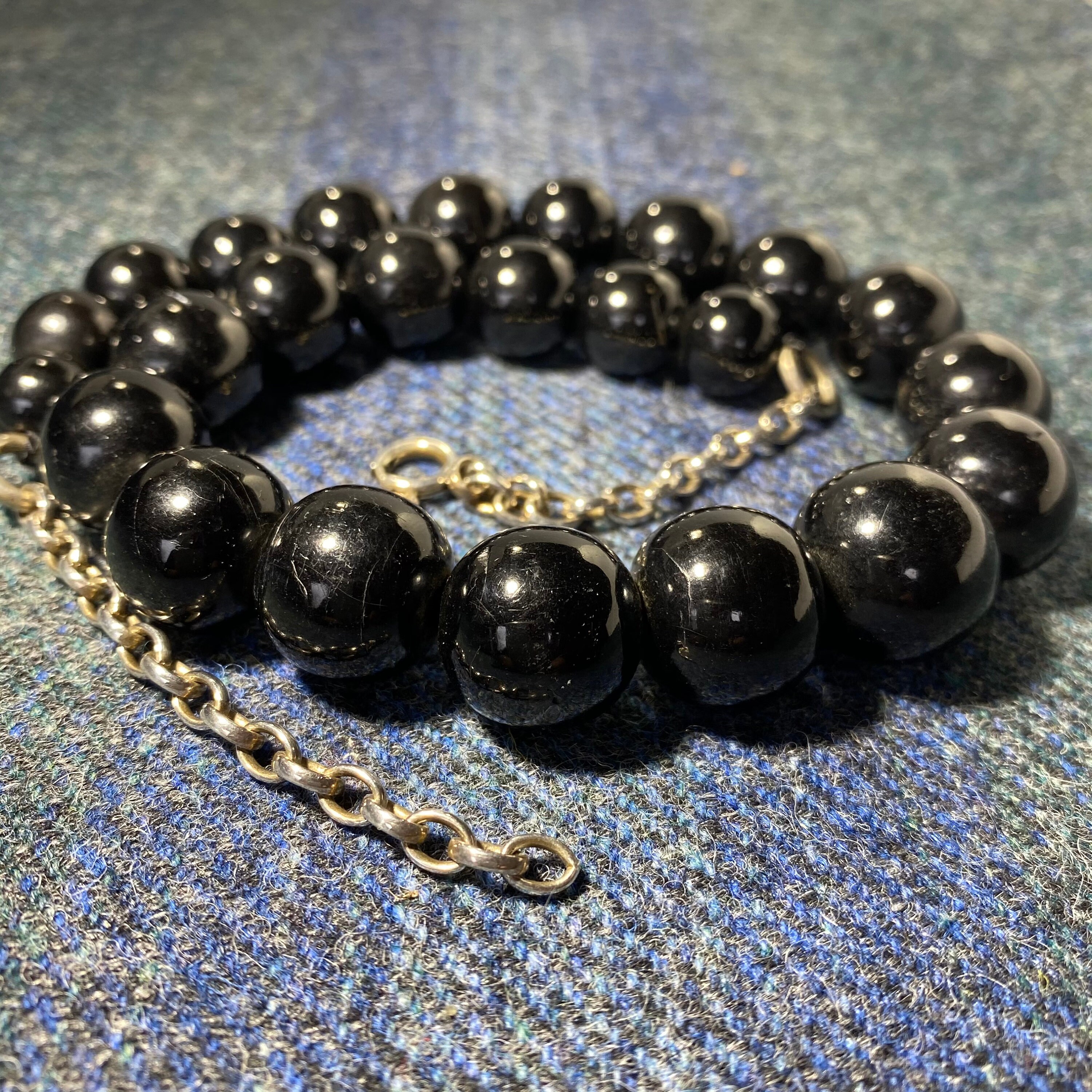 Victorian Jet Beads With Later Silver Chain Addition Gothic - Etsy UK