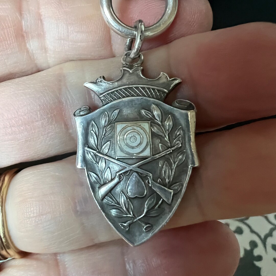 Antique Silver Fob Pendant 1915 Enamel - Etsy