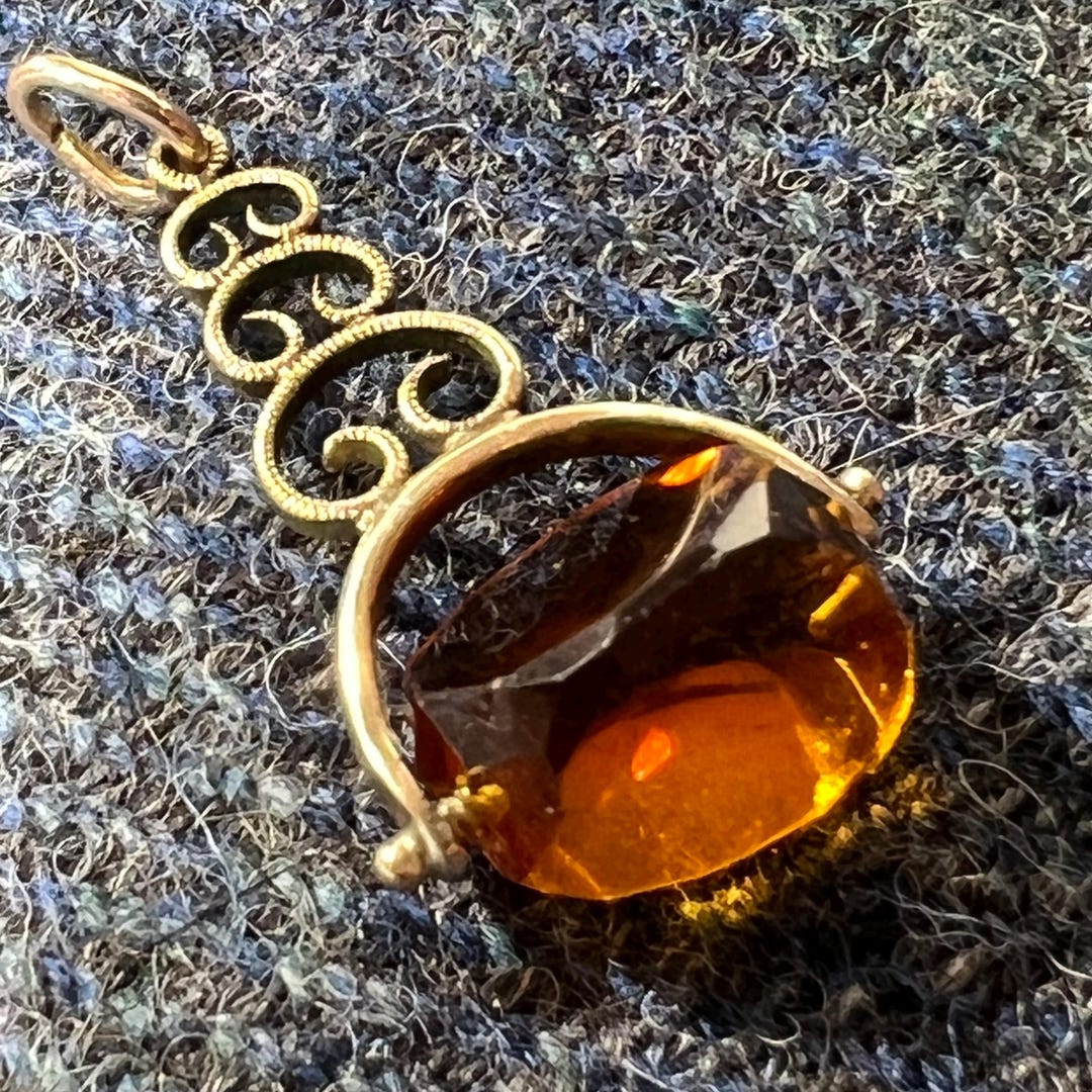 Antique Gold Fob Pendant - Etsy