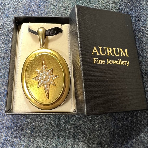 Antique 15ct gold star locket North Star celestial - Gem