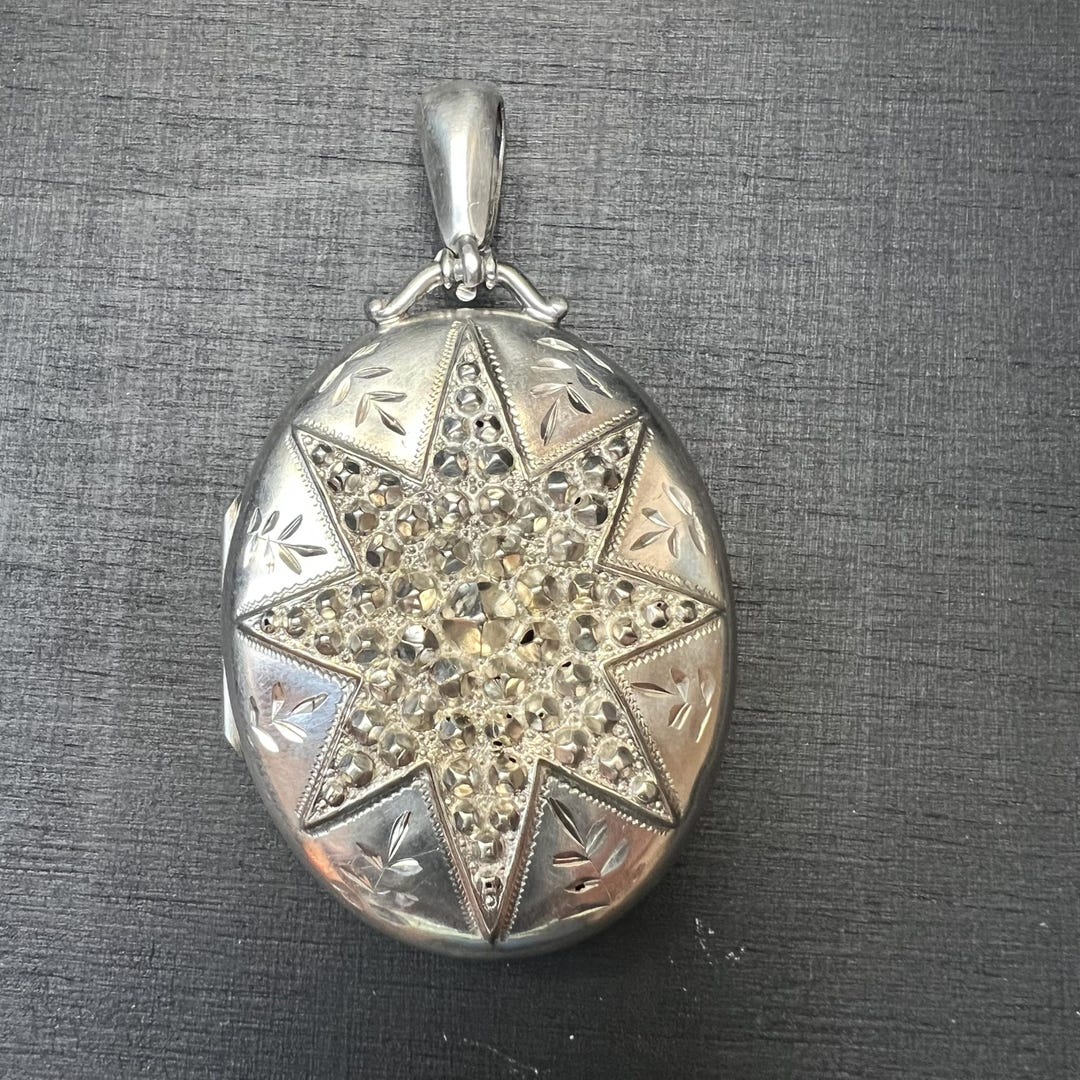 Antique Silver Star Locket 1882 - Etsy