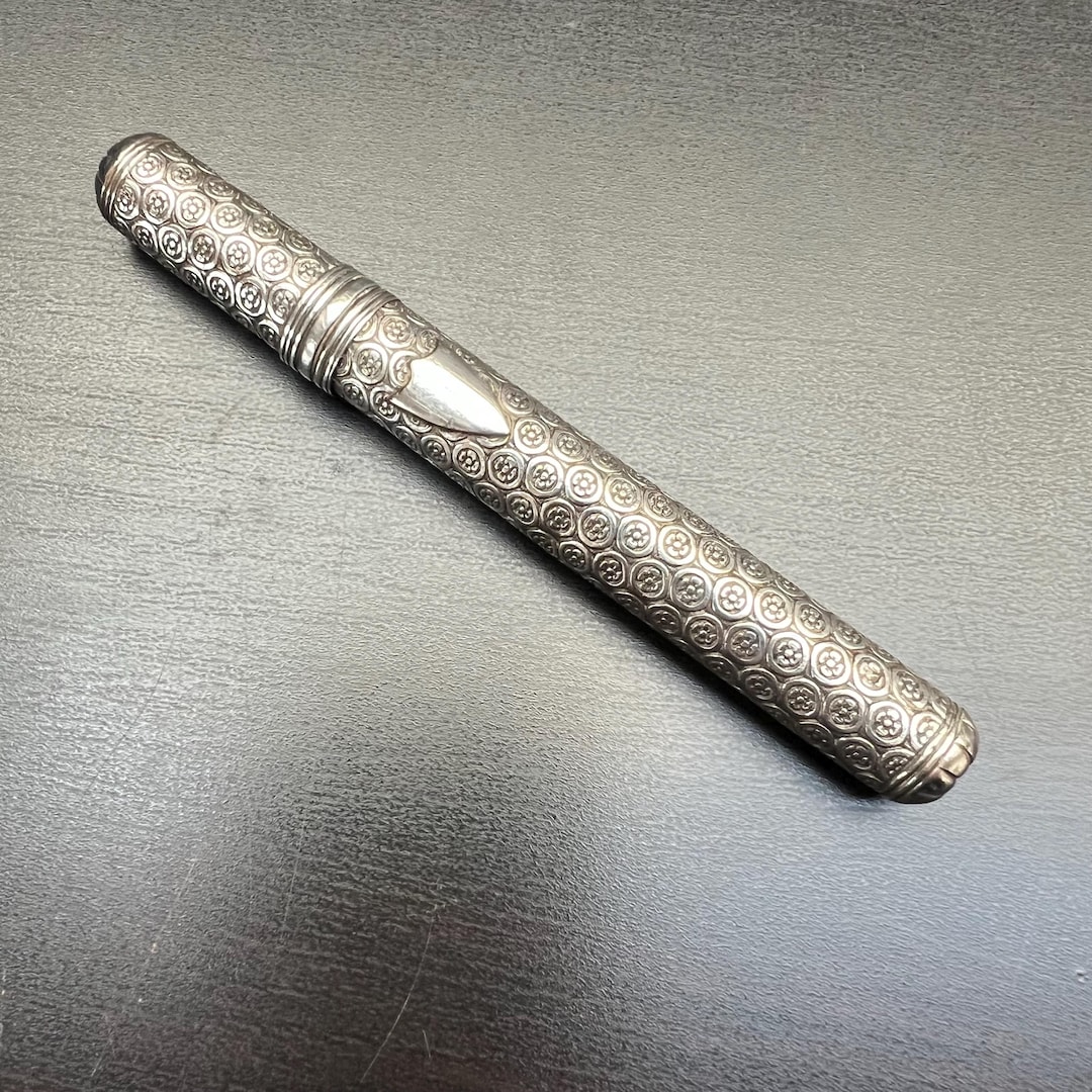 Antique Silver Needle Case With Screw Top With Vintage Presentation Box ...