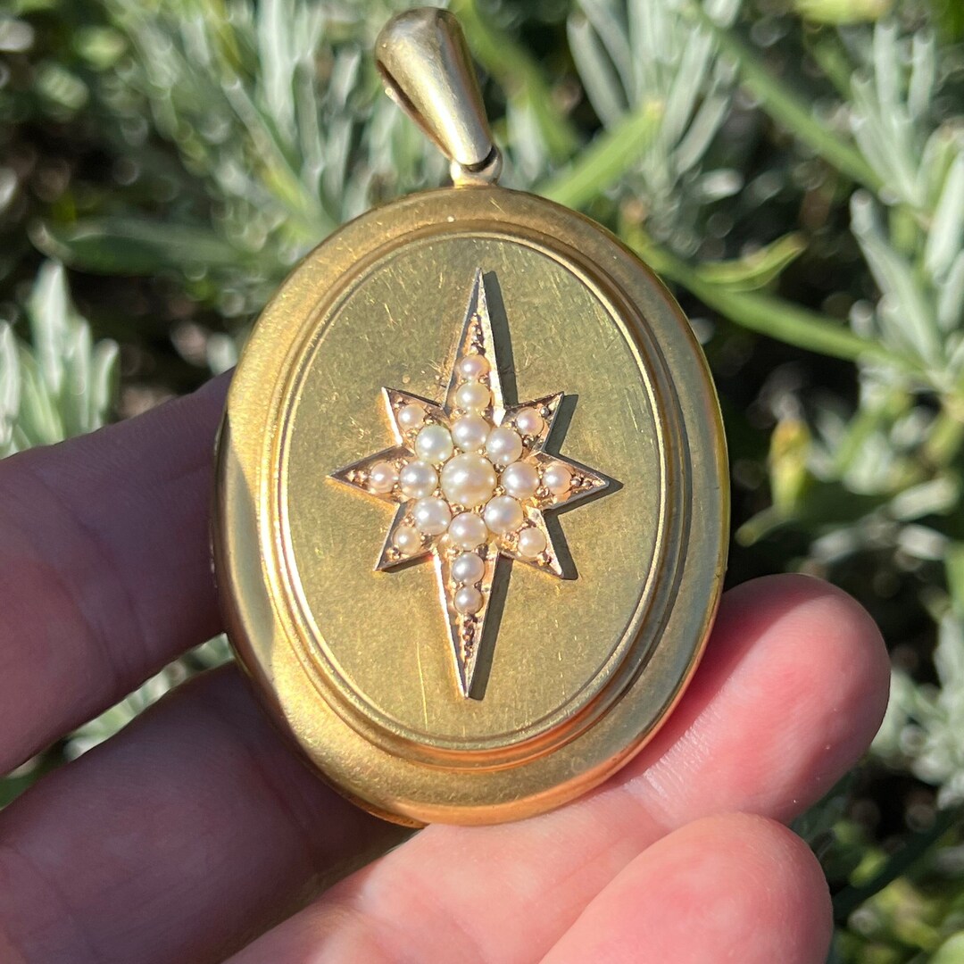 Antique 15ct Gold Star Locket North Star Celestial - Etsy