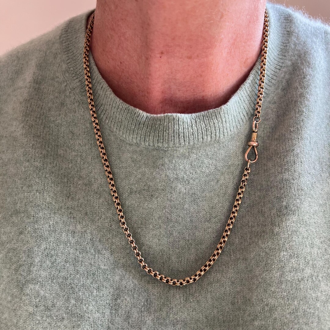 Antique 9ct Gold Chain With Swivel 21 Inches - Etsy