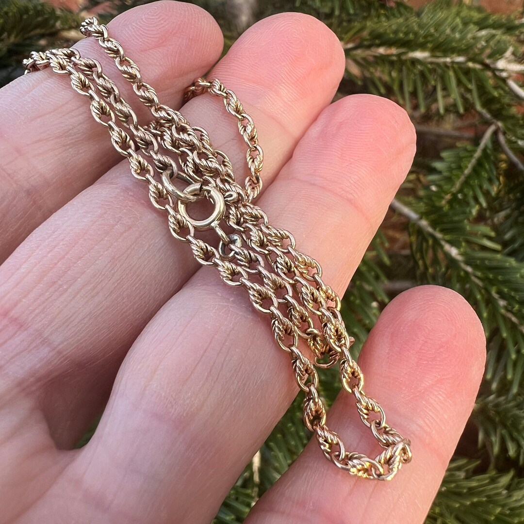 Antique 15ct Gold Chain 16.5 Inches - Etsy