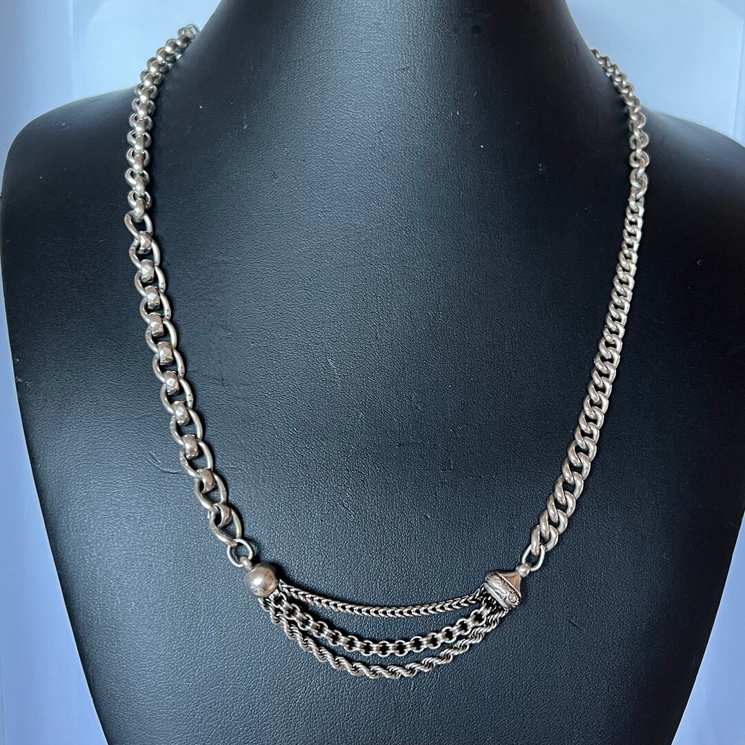 Silver Chain Multi Link Handmade 21 Inches - Etsy