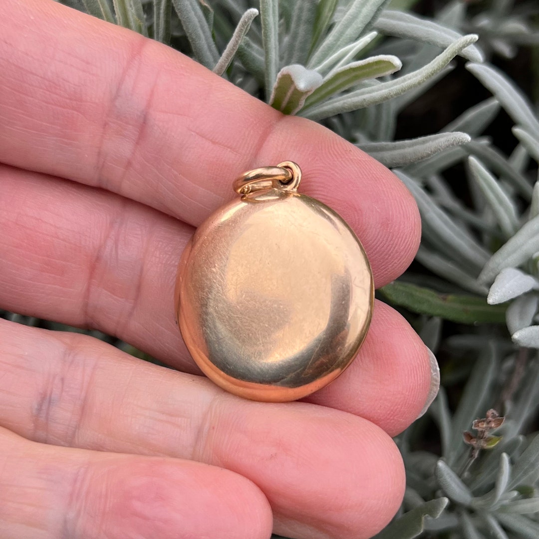 Antique 15ct Gold Locket Round Circa 1910 Edwardian - Etsy