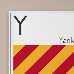 Letter Y Maritime Signal Flag Print - Nautical Typography Art - Etsy