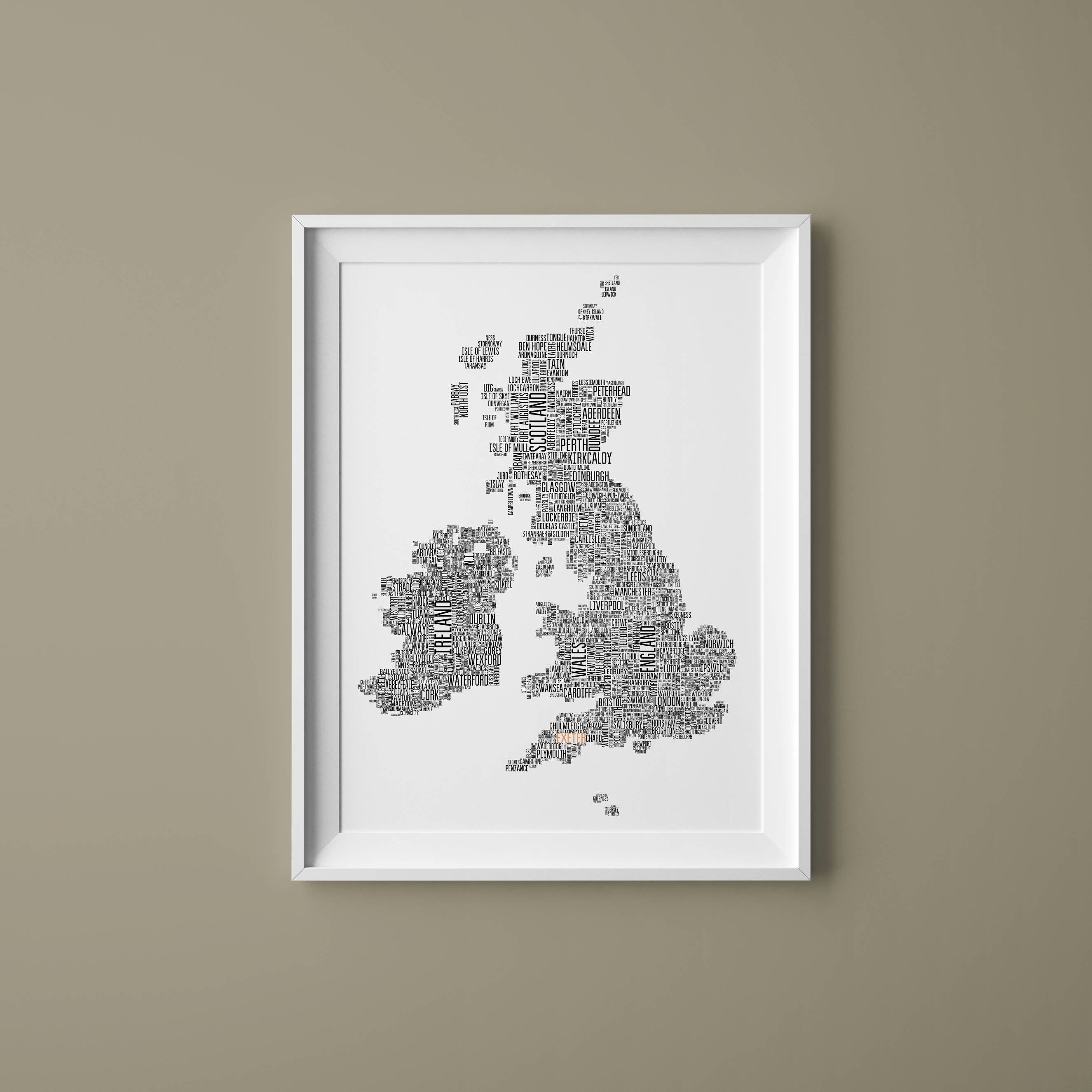 Personalised UK map print // united kingdom // custom colours | Etsy