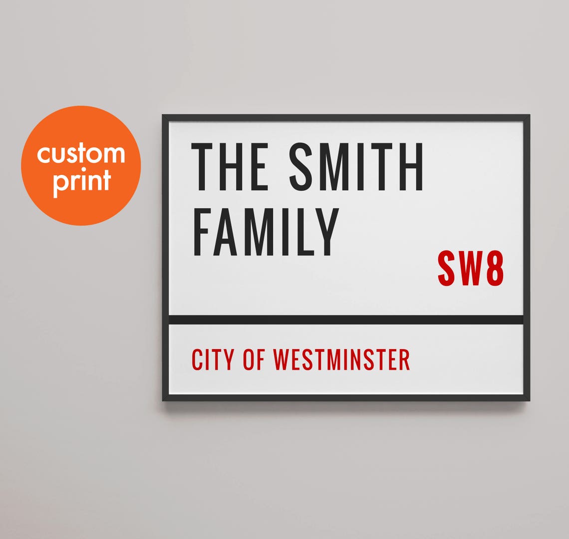 Personalized Street Sign // Custom Family Names // New House | Etsy