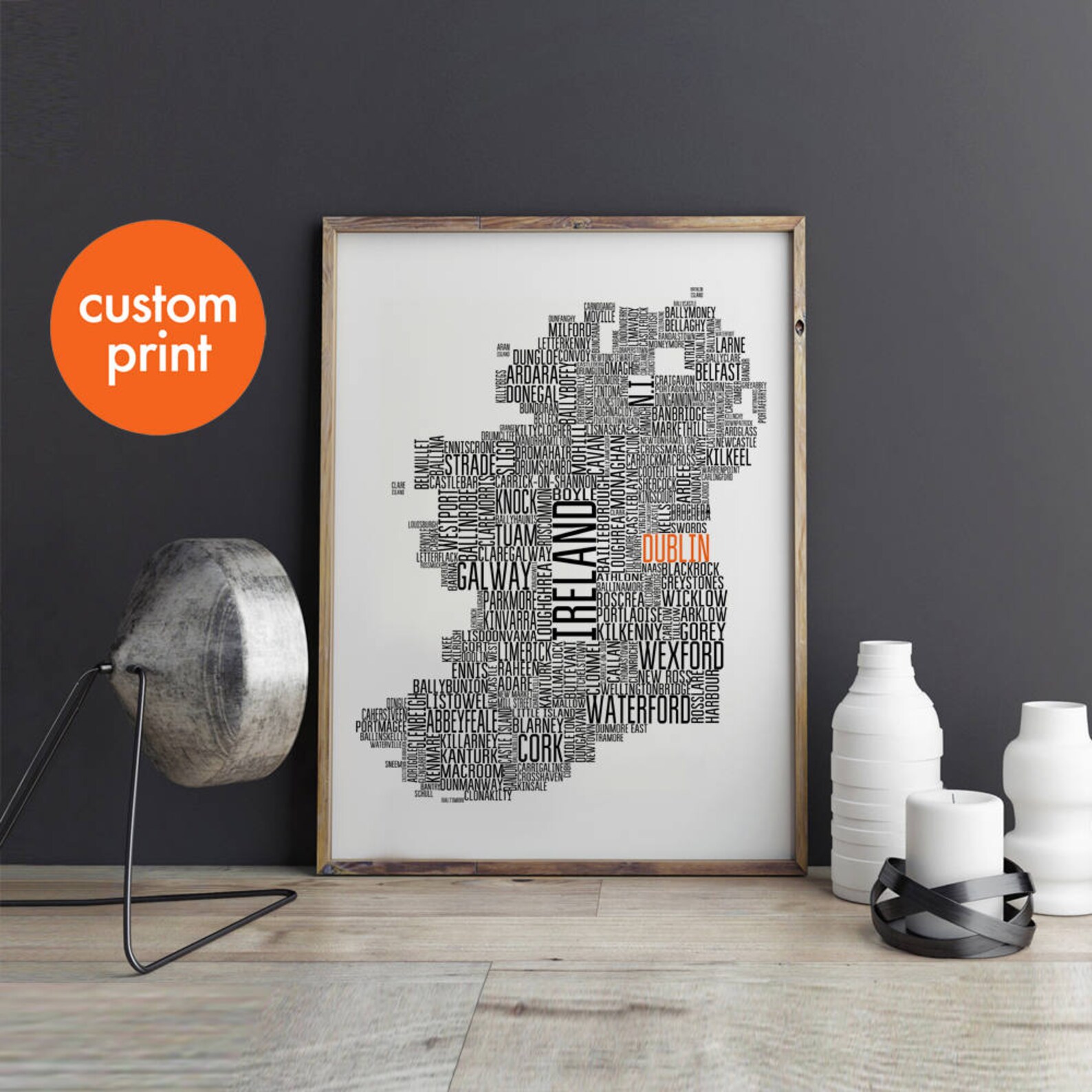 Personalised Ireland Map Print // Christmas Gift // New House Gift ...