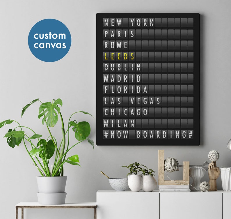 Personalised Airport Destination Board // Holiday Places // - Etsy