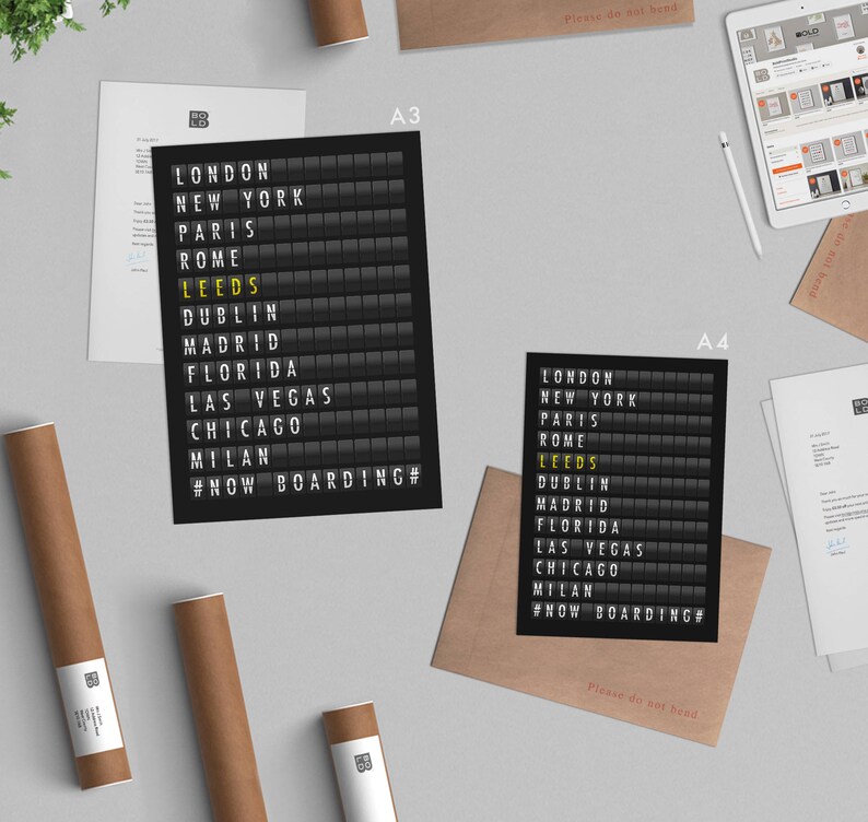 Personalised Airport Destination Board // Holiday Places // - Etsy