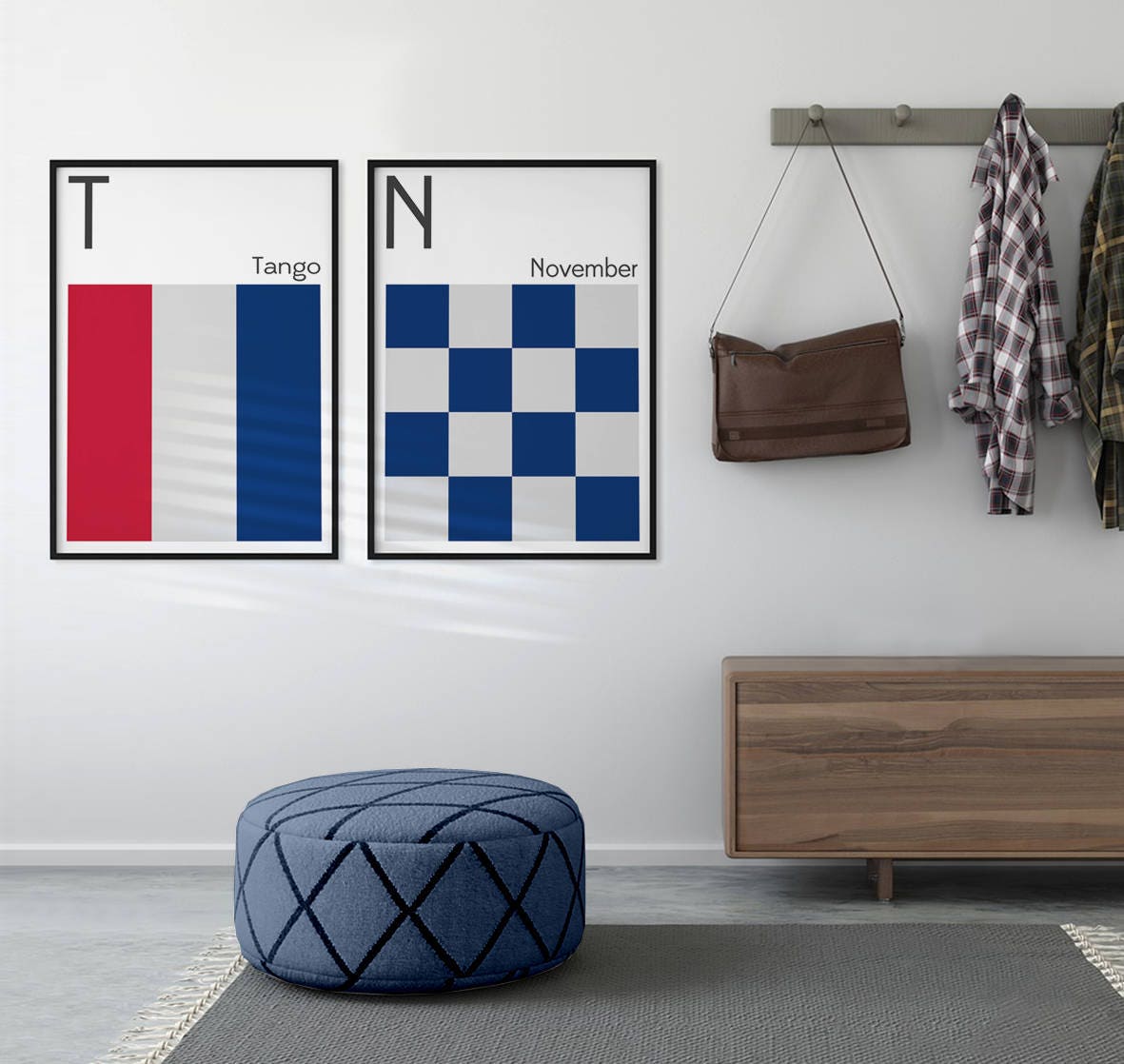 Letter N Maritime Flag Art Print | Nautical Alphabet Poster - Etsy UK
