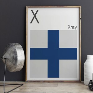 Letter X // International Maritime Signal Flags // Navy Flag - Etsy
