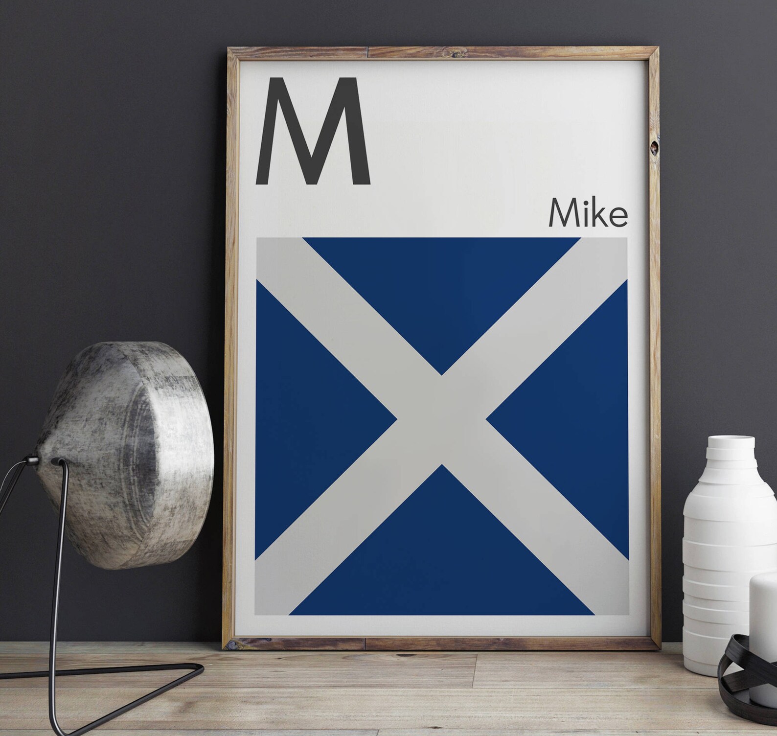 Letter M // International Maritime Signal Flags // Navy Flag | Etsy