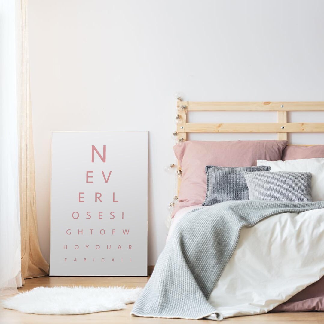 Personalised Eye Test Chart Print // Never Lose Sight of Who - Etsy UK