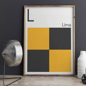 Letter L Nautical Art Print | Navy Signal Flag, Lima - Etsy