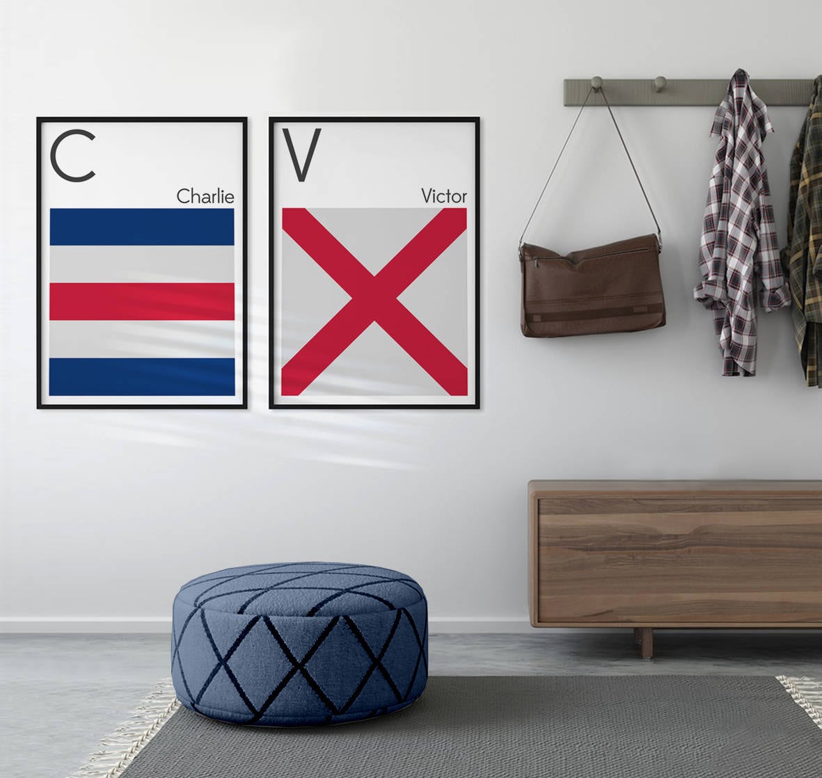 Letter V Nautical Art Print: Navy Signal Flag, Typography Poster - Etsy UK
