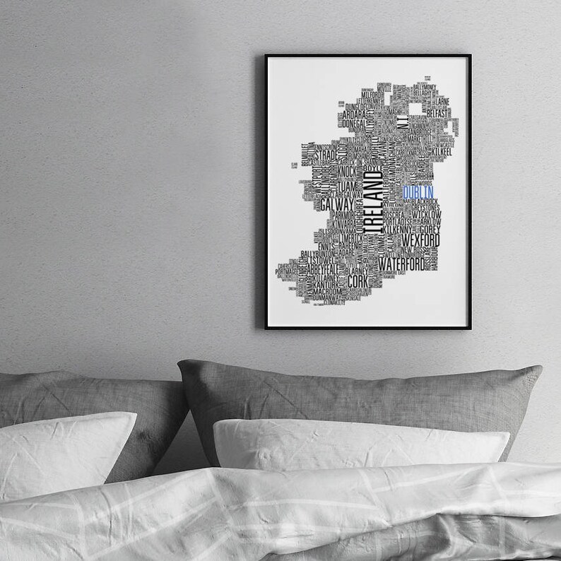 Personalised Ireland Map Print // Christmas Gift // New House Gift ...