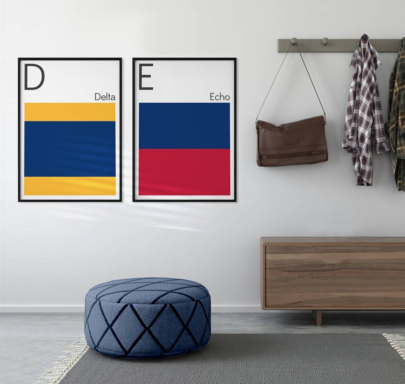 Letter D // International Maritime Signal Flags // Navy Flag - Etsy
