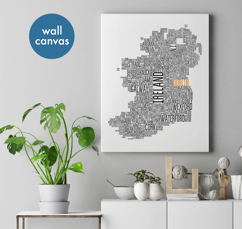 Personalised Ireland Map Print // Christmas Gift // New House Gift ...