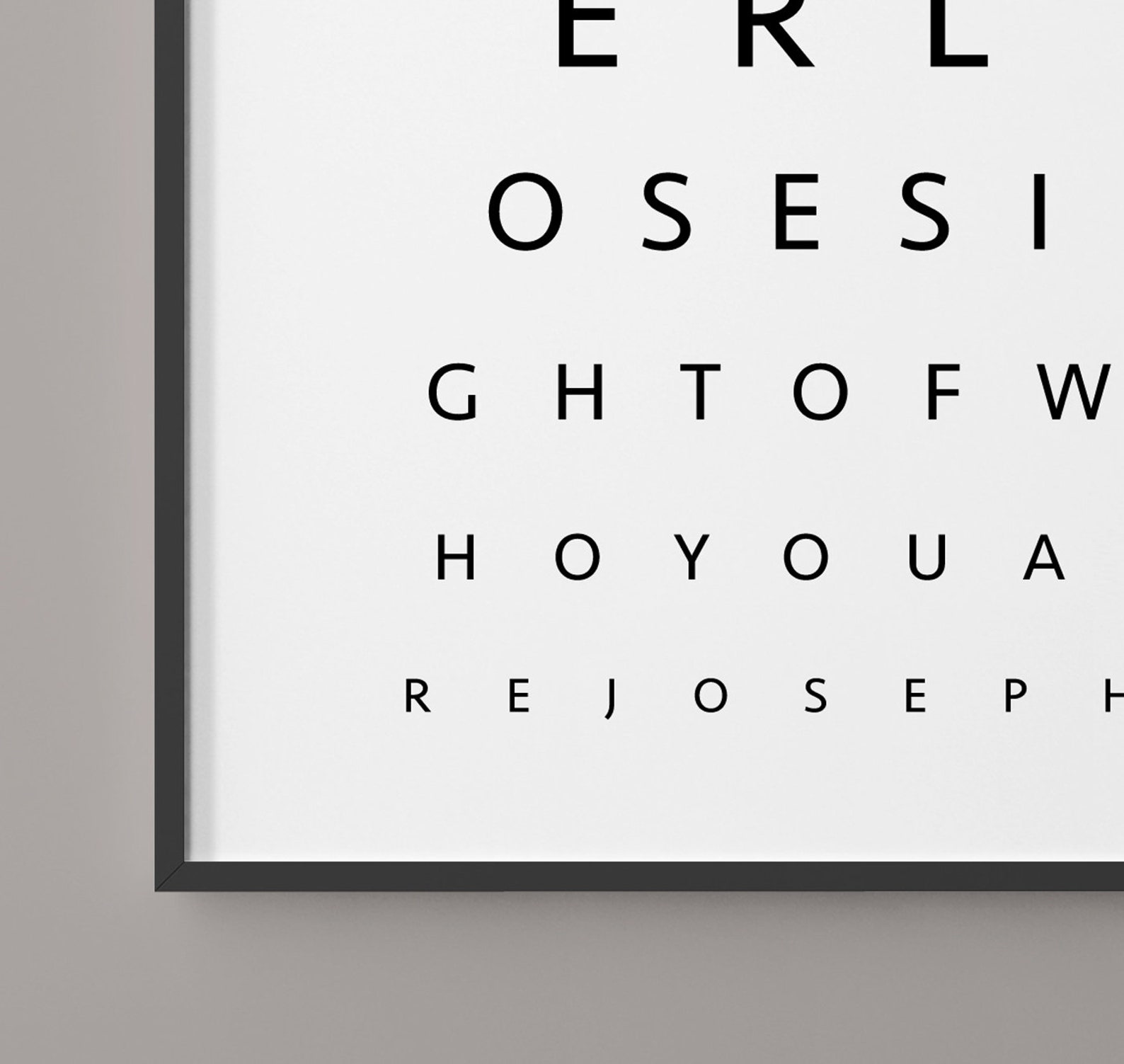 Personalised Eye Test Chart Print // Never Lose Sight of Who | Etsy UK