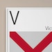 Letter V Nautical Art Print: Navy Signal Flag, Typography Poster - Etsy UK