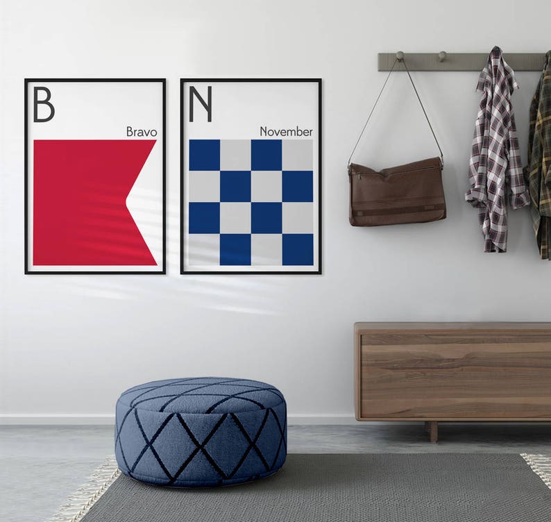 Letter B // International Maritime Signal Flags // Navy Flag - Etsy