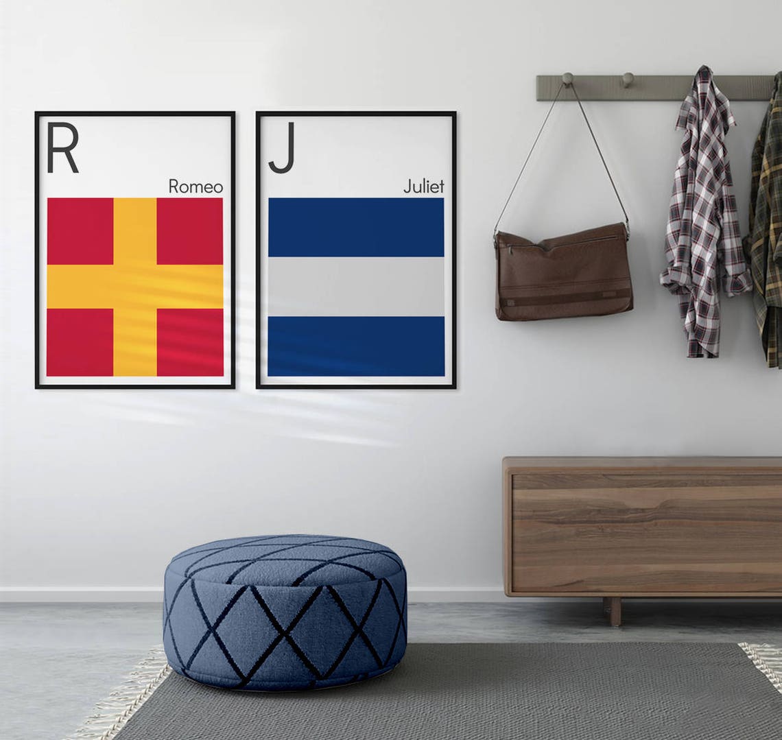 Letter J // International Maritime Signal Flags // Navy Flag - Etsy